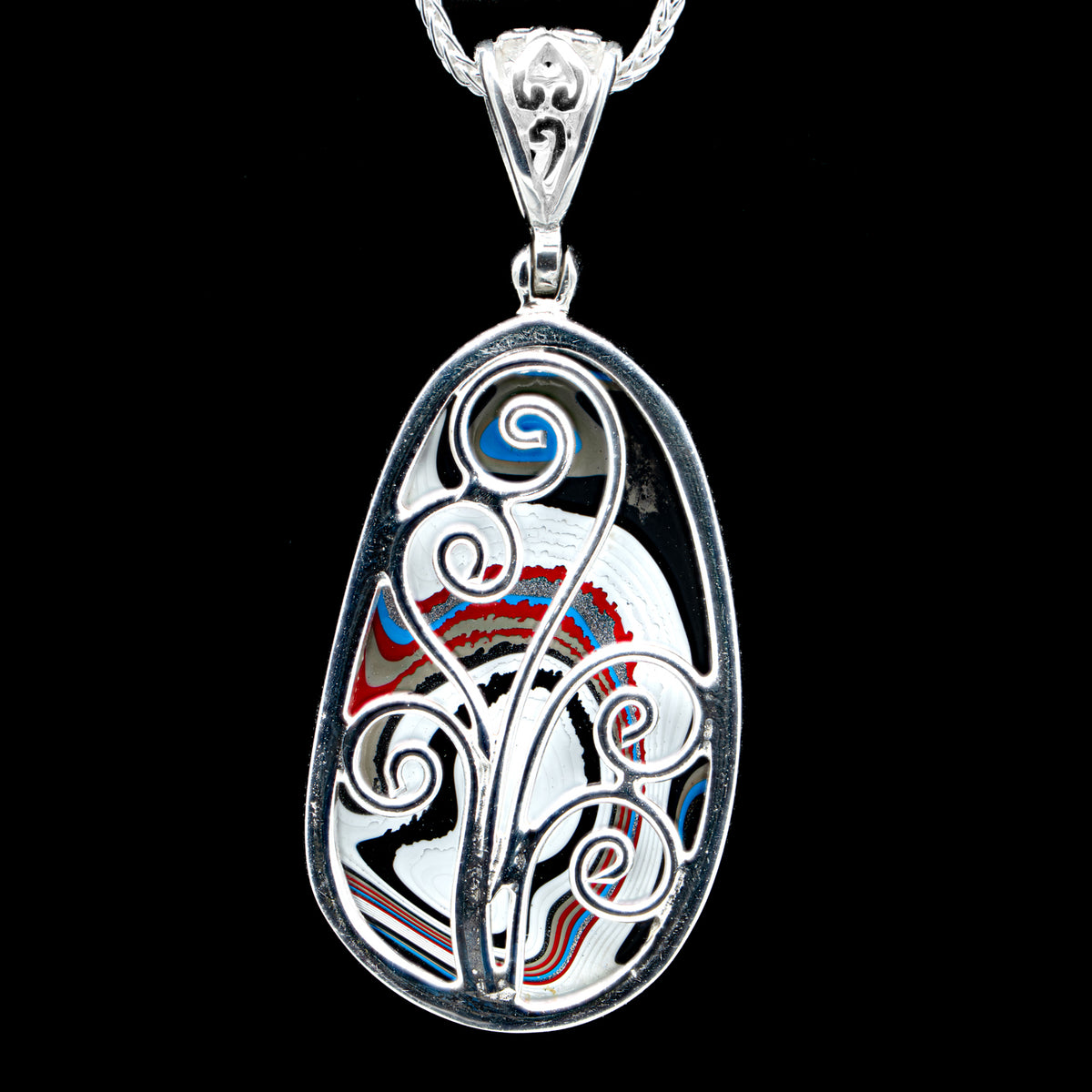 Fordite Pendant Necklace - 1.25"