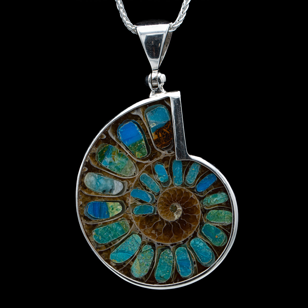 Ammonite Inlay Pendants