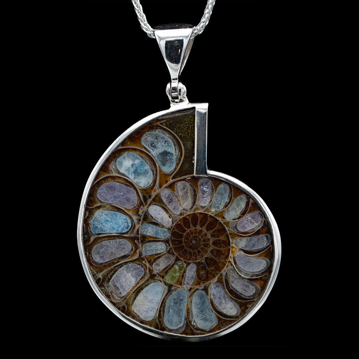 Ammonite Inlay Pendants