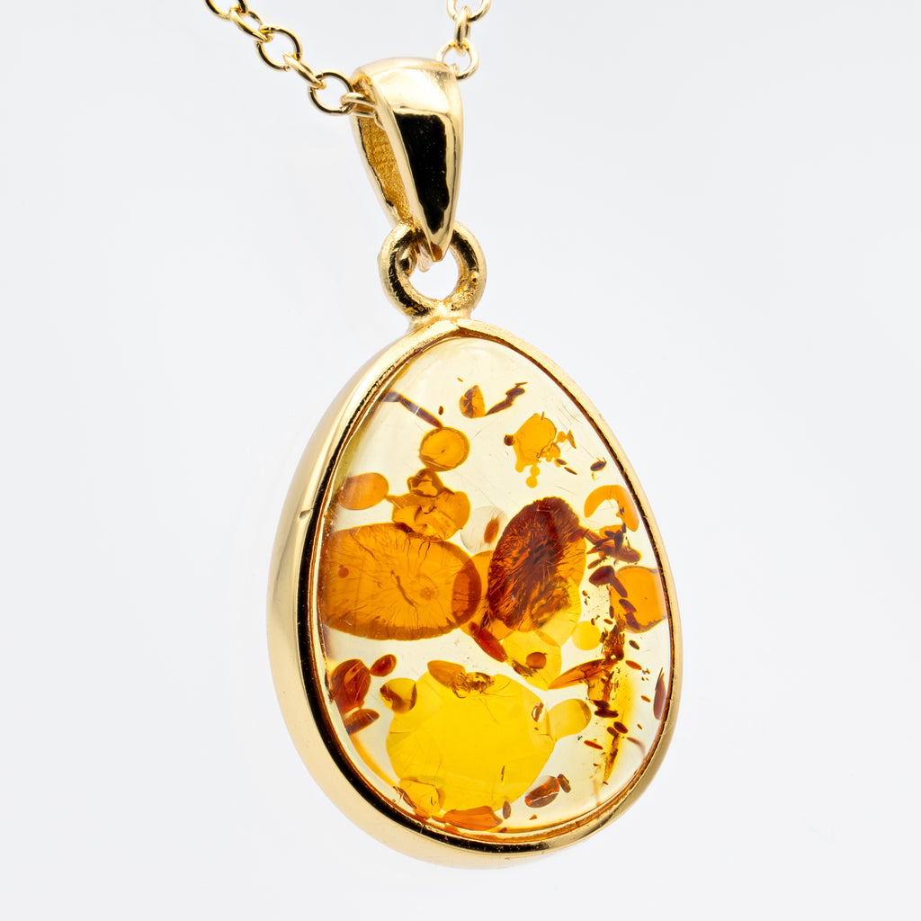 Gold Baltic Amber Necklace - SOLD J