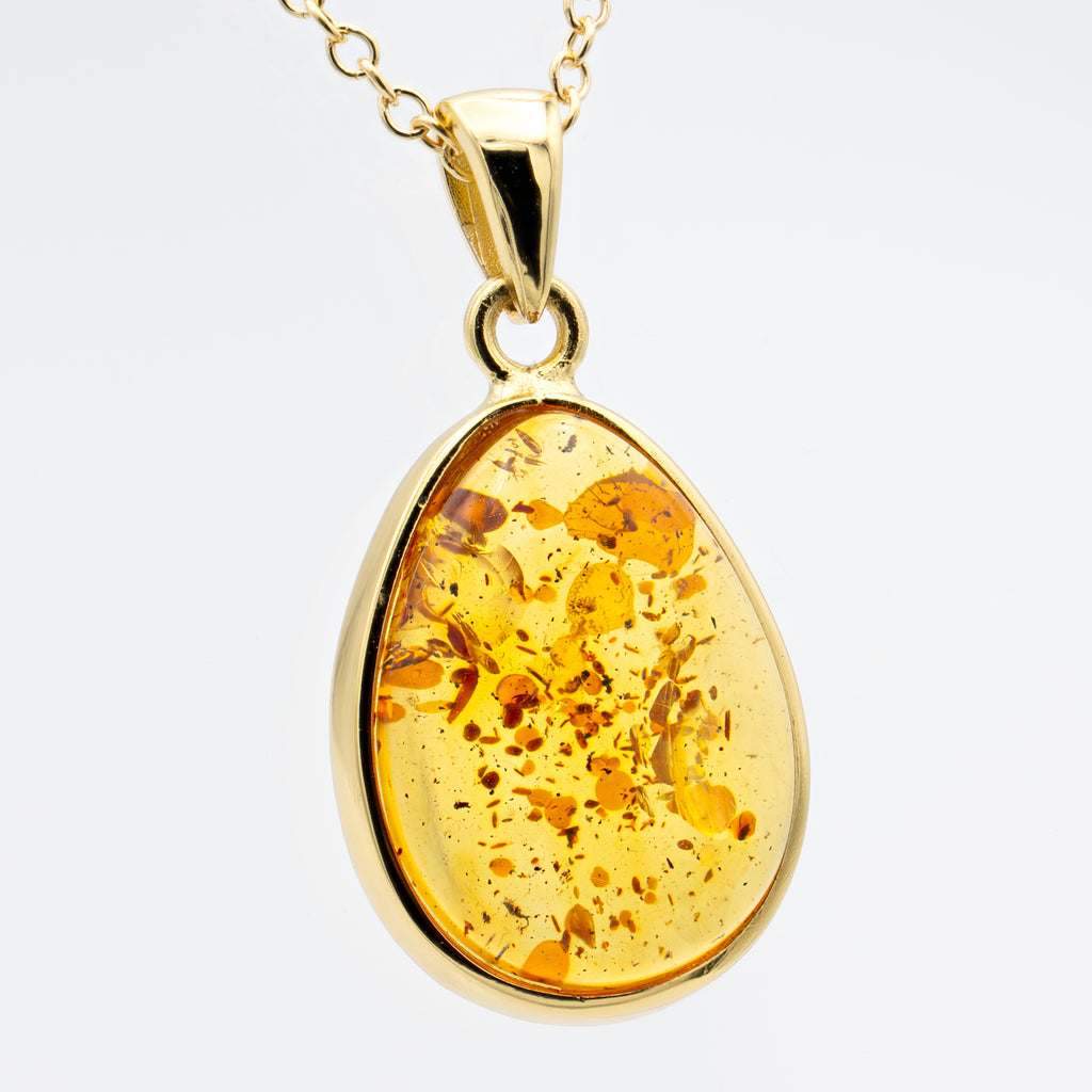 Gold Baltic Amber Necklace - K