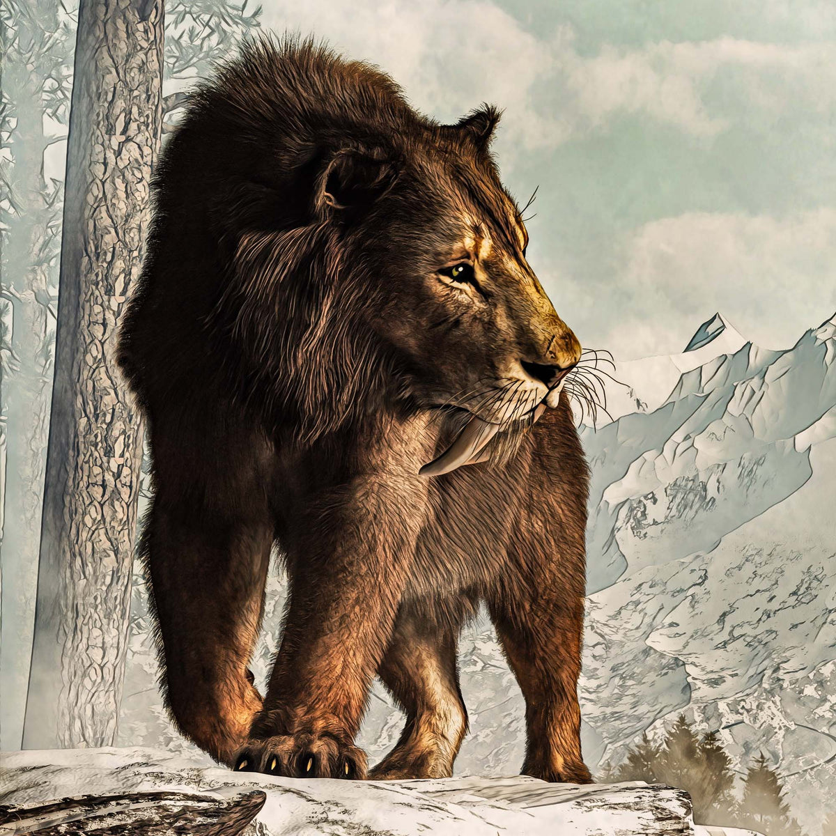 Smilodon Bone Fossil Classic Riker Box Specimen, Includes Display Case ...